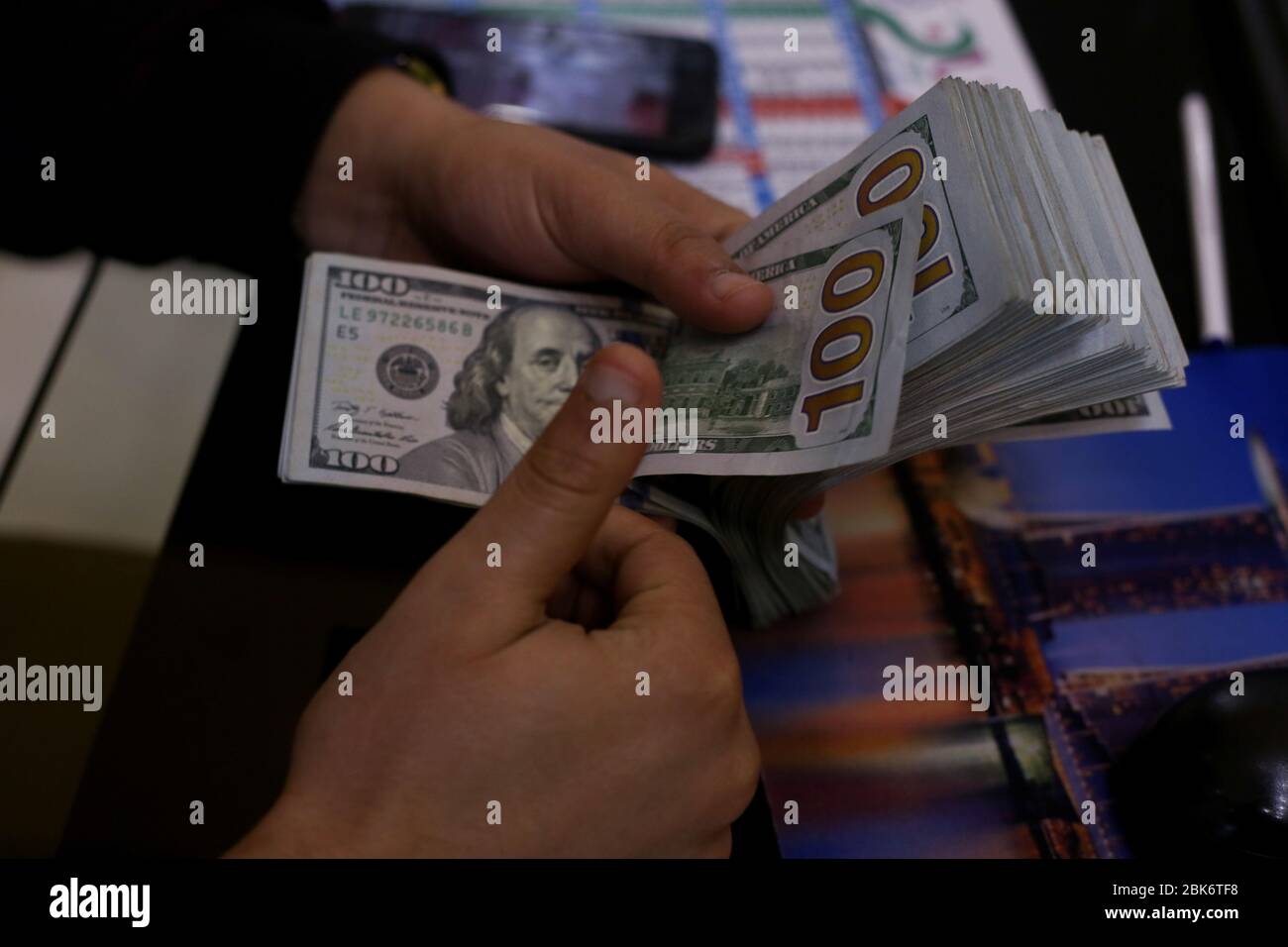 April 25, 2020: Gaza, Palestine. Different denominations of the US ...