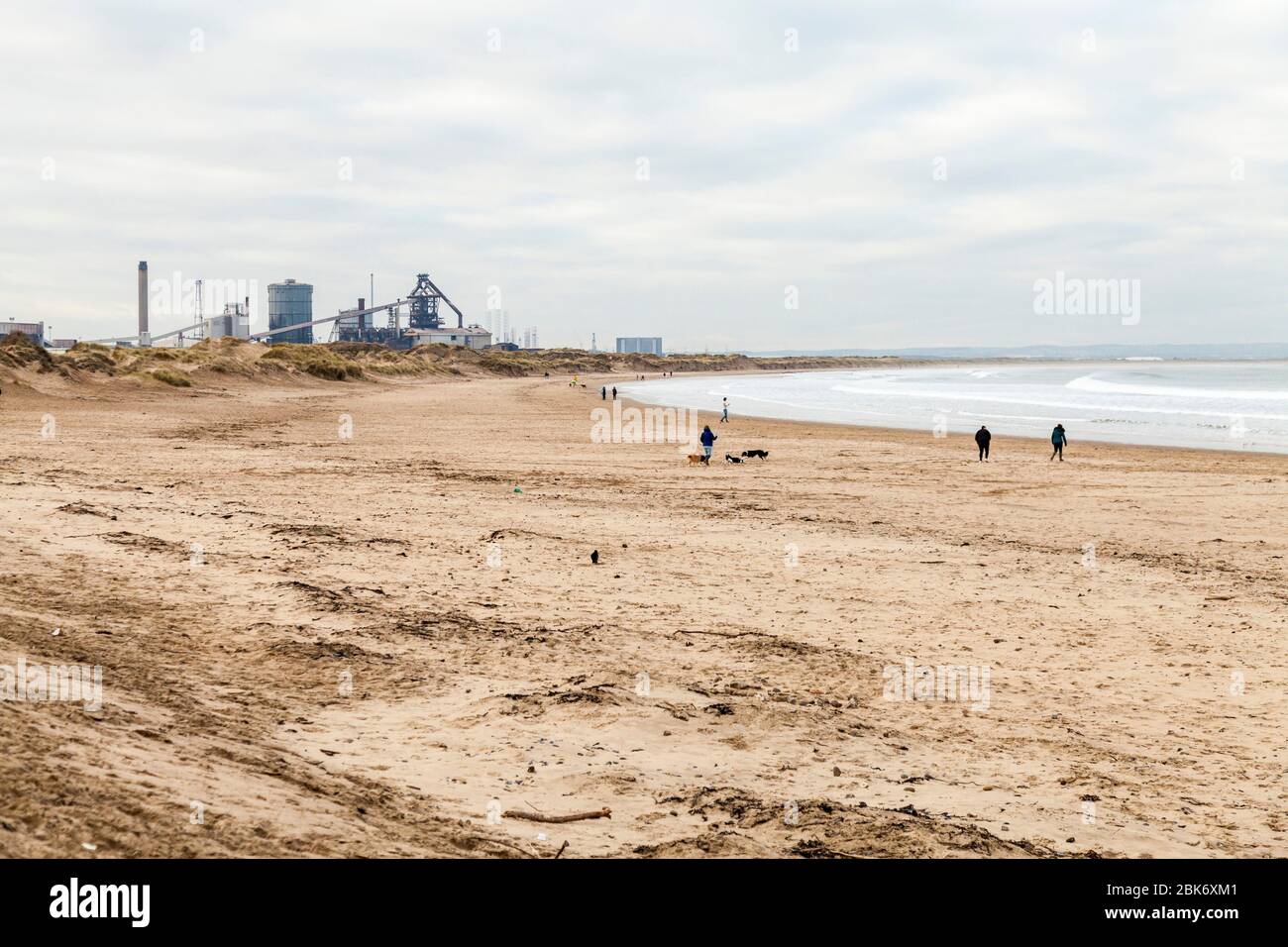 Former SSI steelworks as viewed from the beach at Redcar seafront in ...