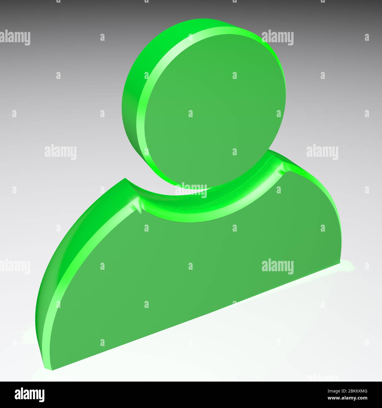 Icon for profile, green on white background - 3D rendering illustration ...