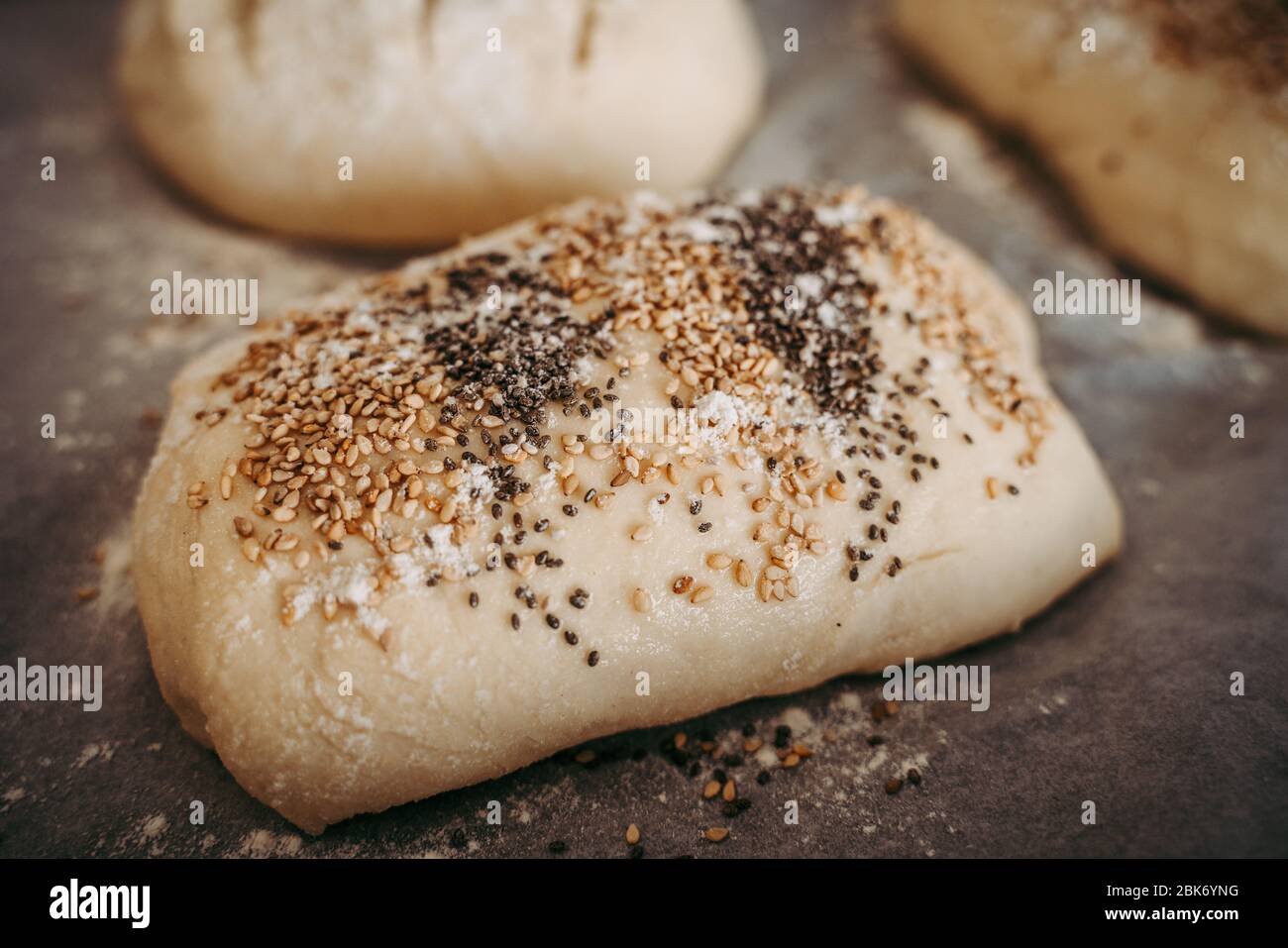 Uncooked small bread sesame hi-res stock photography and images - Alamy