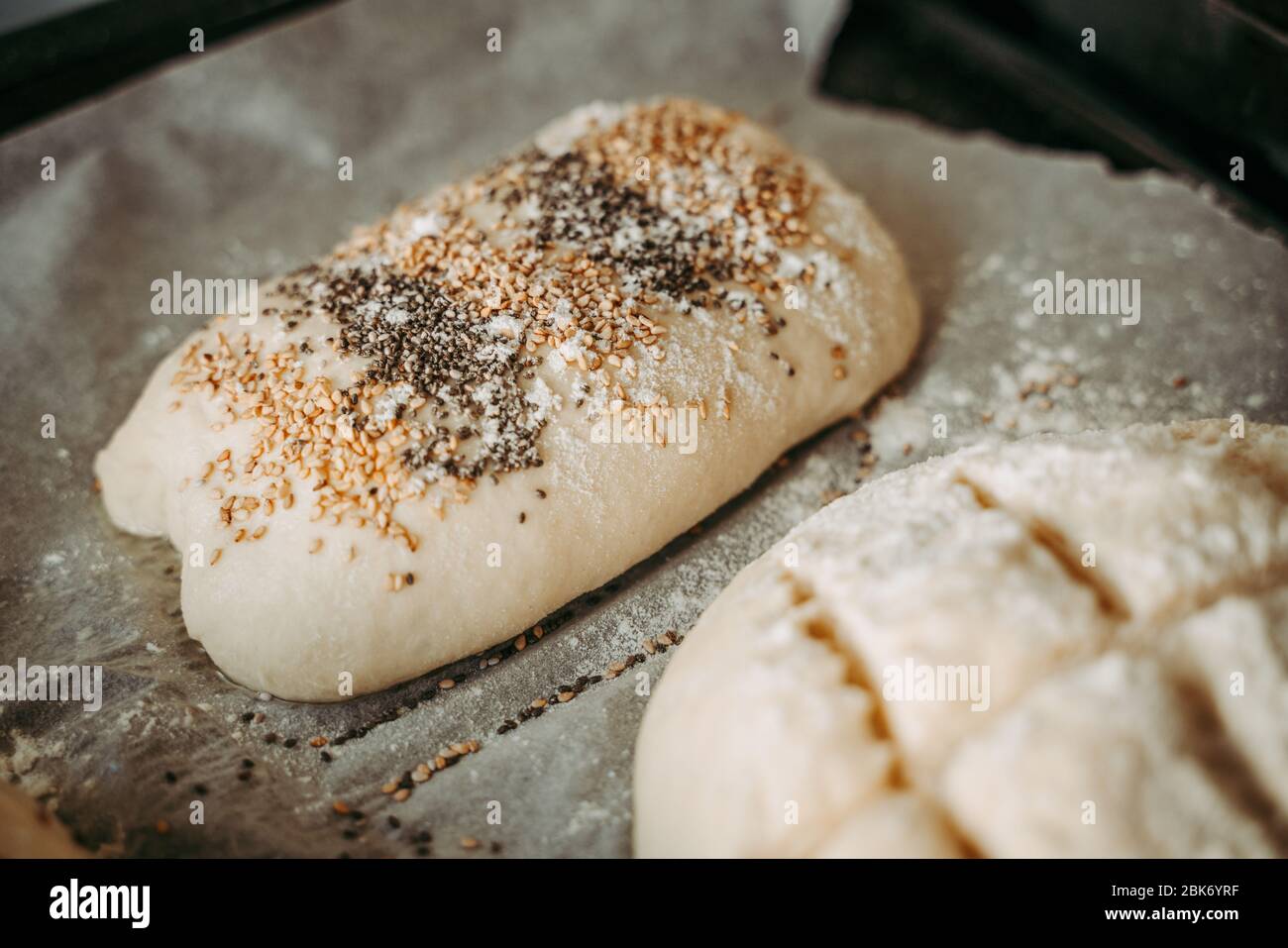 Uncooked small bread sesame hi-res stock photography and images - Alamy