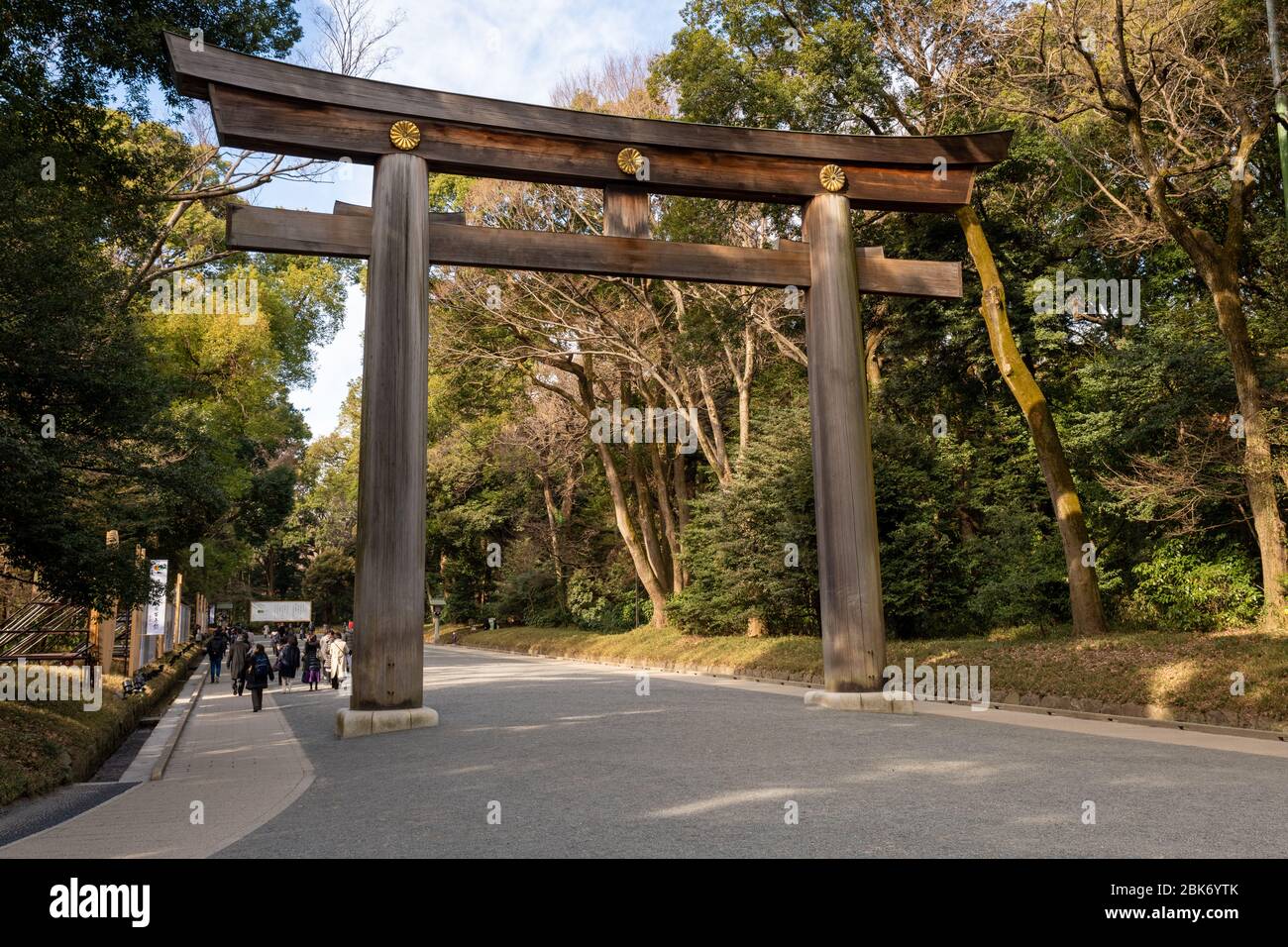 Meiji Shrine Torii gate, Tokyo, Japan Stock Photo - Alamy