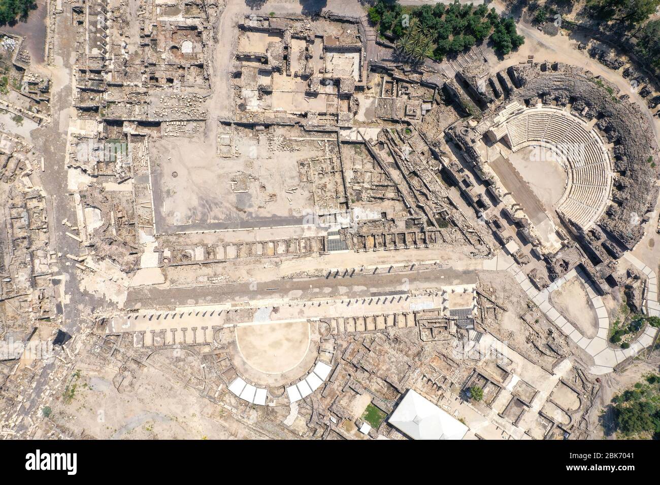 Aerial view of Beit Shean ancient ruins, Israel Stock Photo - Alamy