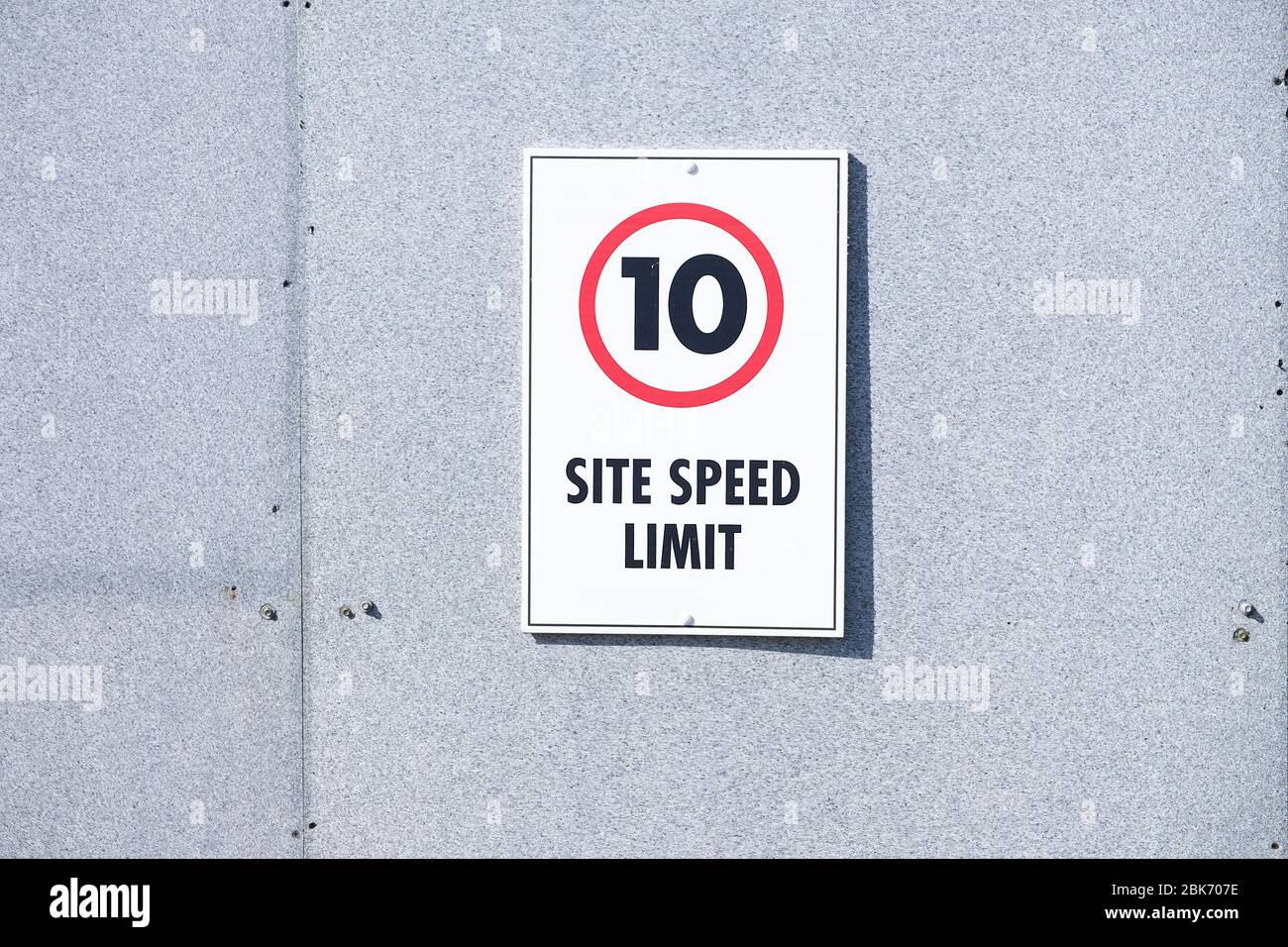 Ten mph construction building site speed safety sign England Stock ...