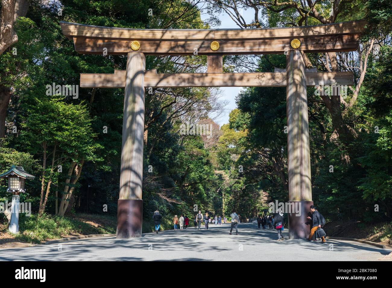 Meiji Shrine Torii gate, Tokyo, Japan Stock Photo - Alamy