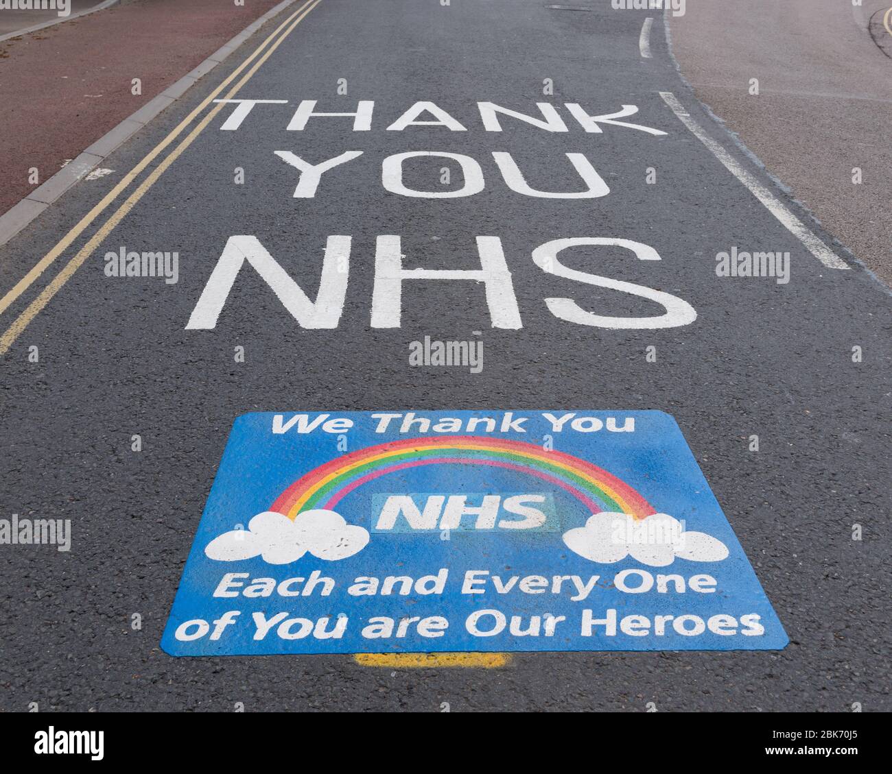 Cambridge, uk, 02-05-2020, Local road leading to Addenbrookes NHS ...