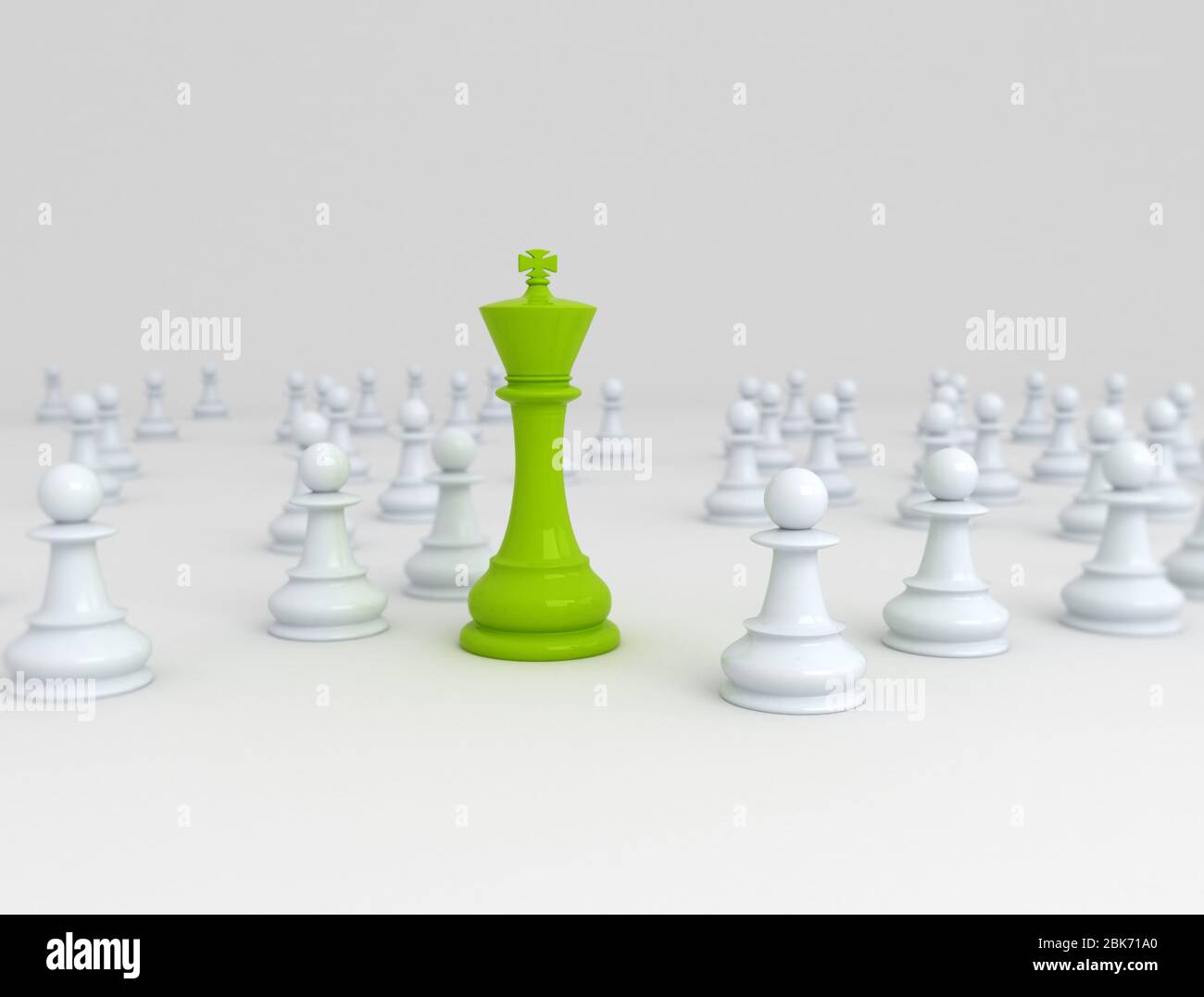 Green chess king business strategy background. 3D render Stock Photo ...