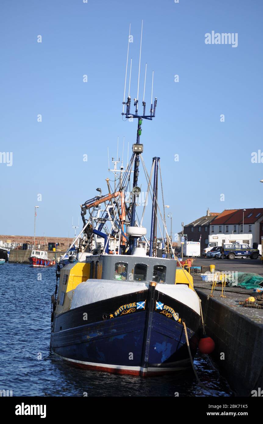 Fishing boats in Victoria Harbour, Dunbar, Scotland Stock Photo - Alamy