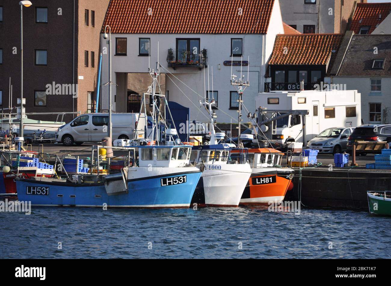 Fishing boats in Victoria Harbour, Dunbar, Scotland Stock Photo - Alamy