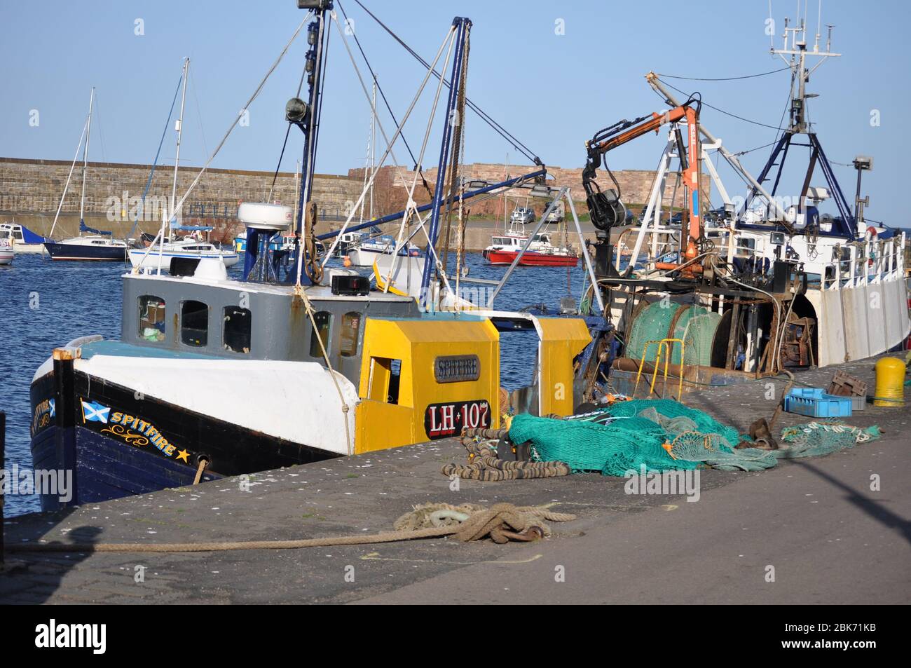 Fishing boats in Victoria Harbour, Dunbar, Scotland Stock Photo - Alamy