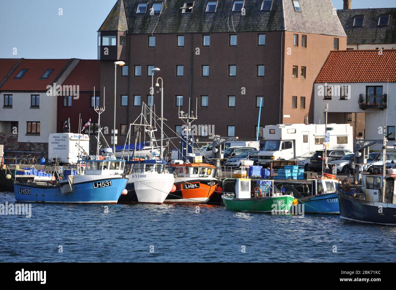 Fishing boats in Victoria Harbour, Dunbar, Scotland Stock Photo - Alamy