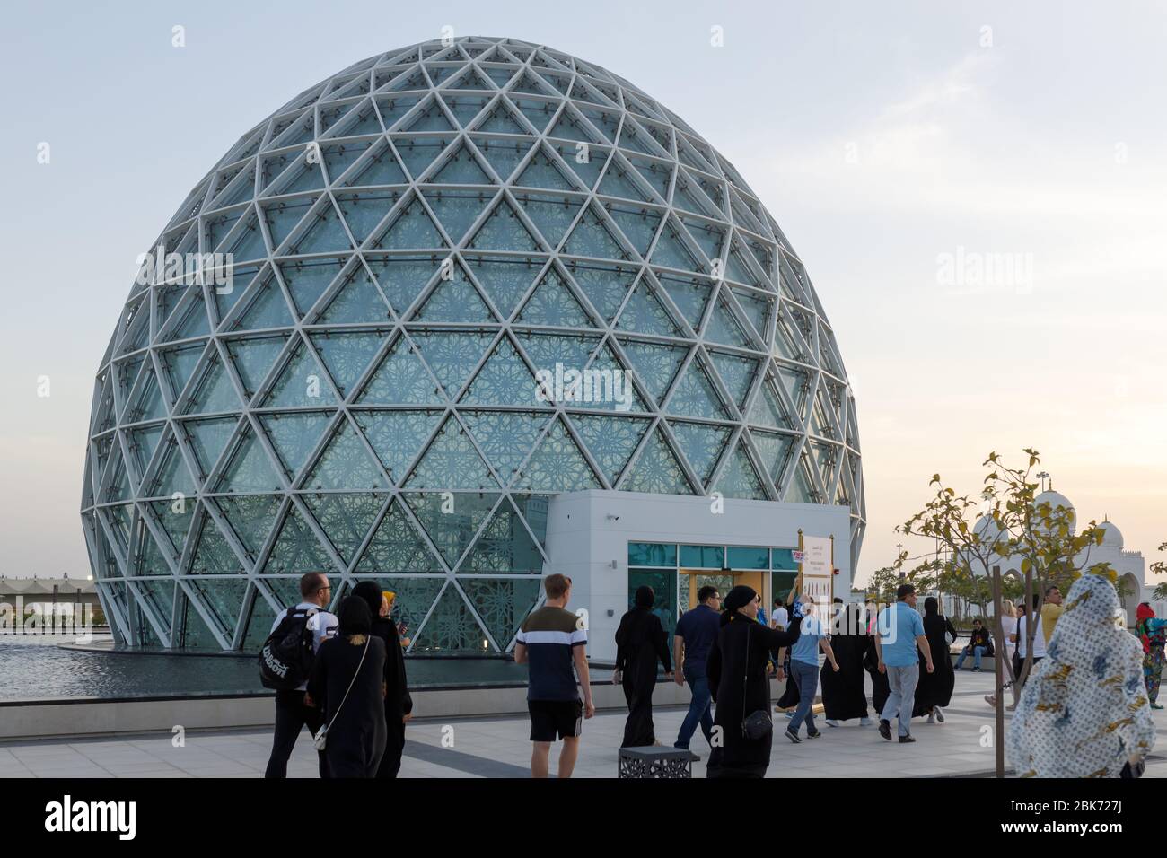 Abu Dhabi, UAE, January 10, 2019: View on the steel dome structure at ...