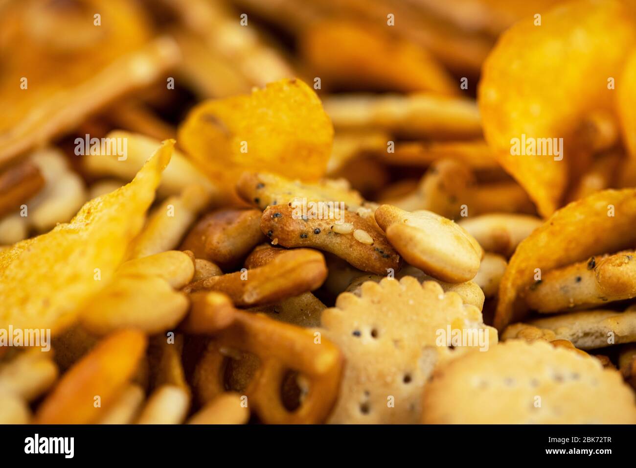 Portion of mixed Snacks (detailed close up shot; selective focus Stock ...
