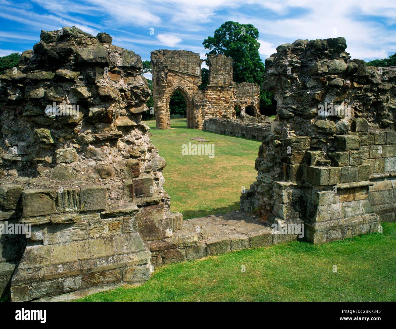 Basingwerk Abbey, West Door to Lay Brothers Nave and South Aisle, South ...
