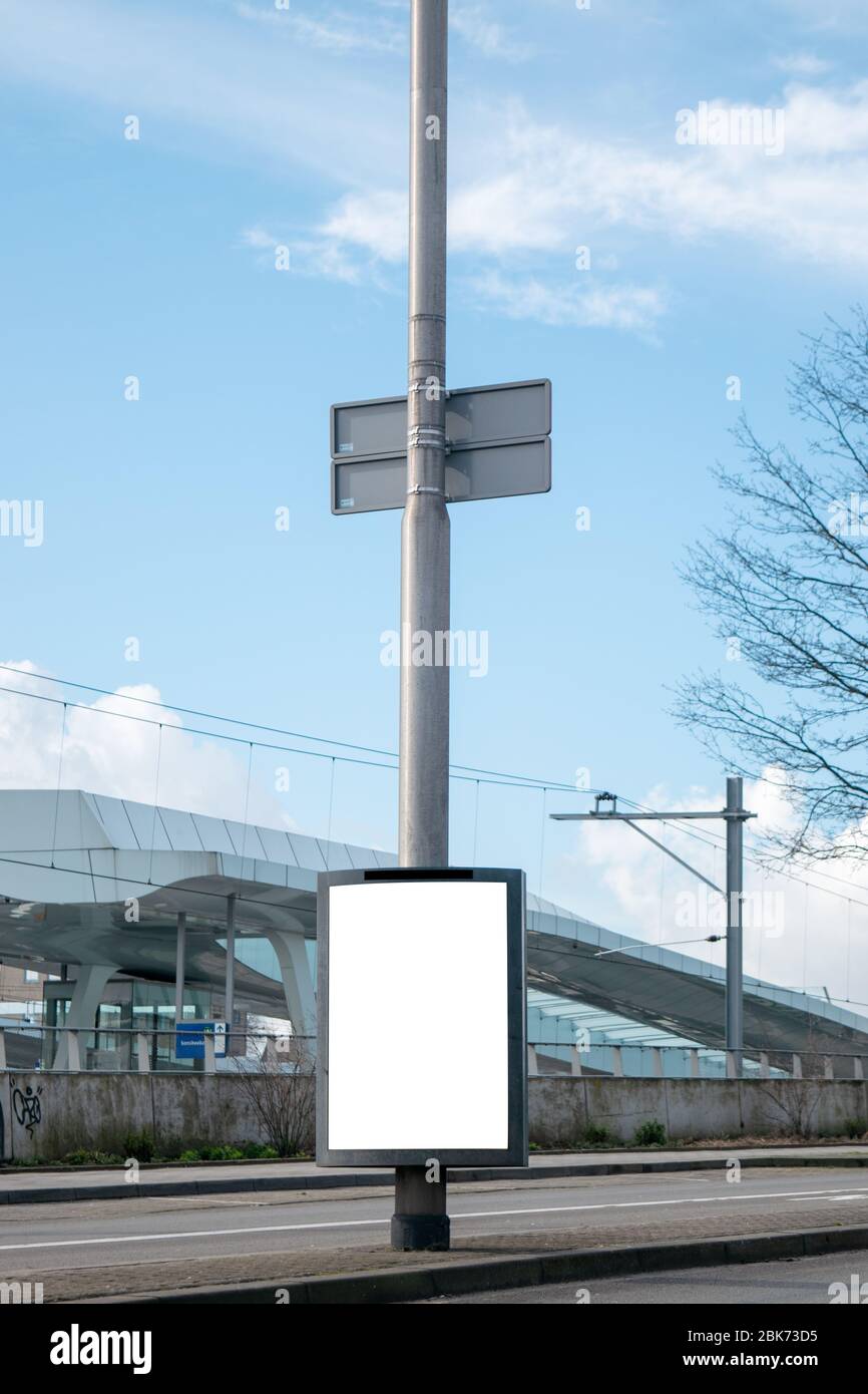 Blank Advert Sign Next to road Stock Photo - Alamy