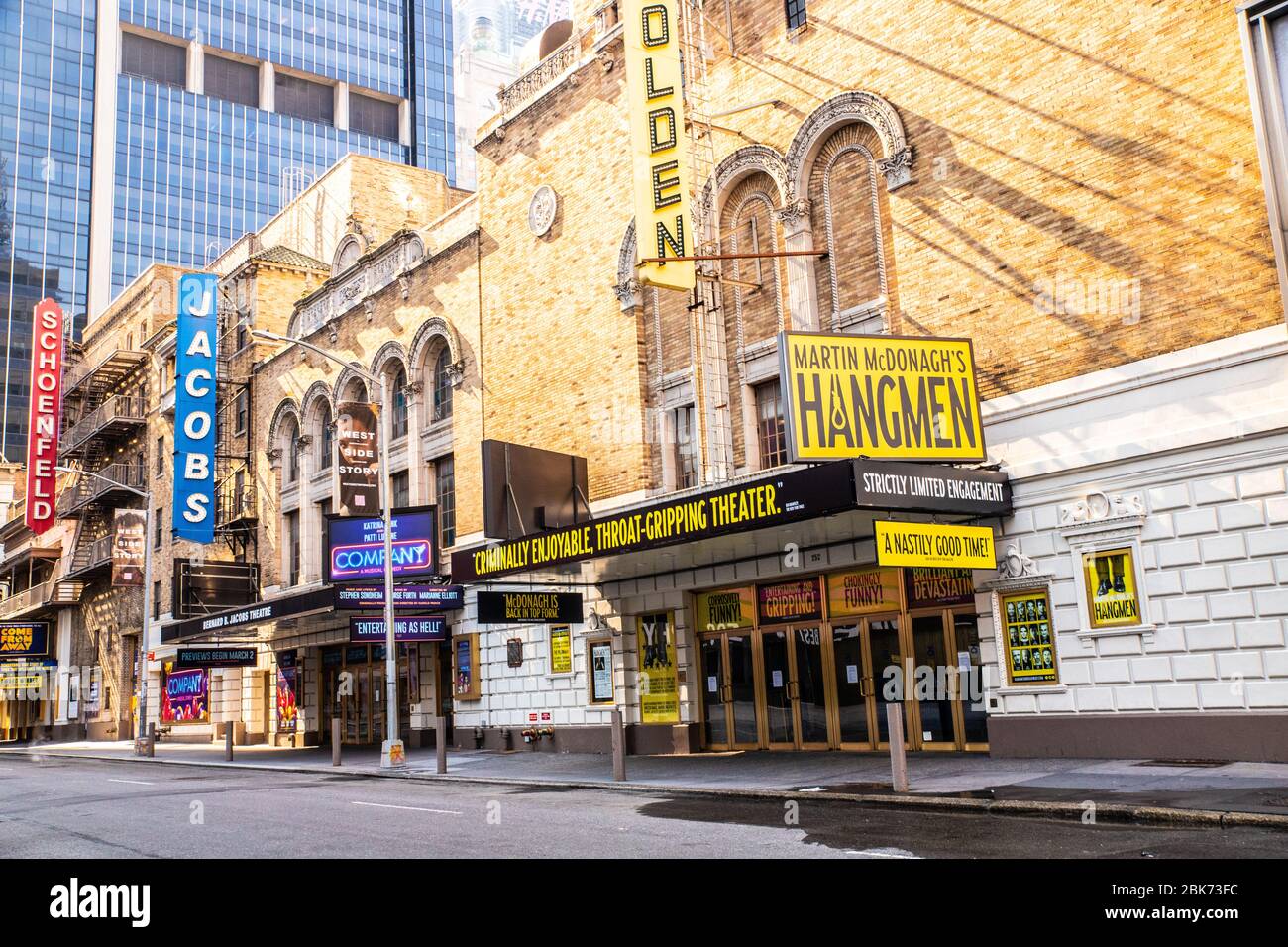 NEW YORK CITY - APRIL 19, 2020: View of empty street in Times Square ...