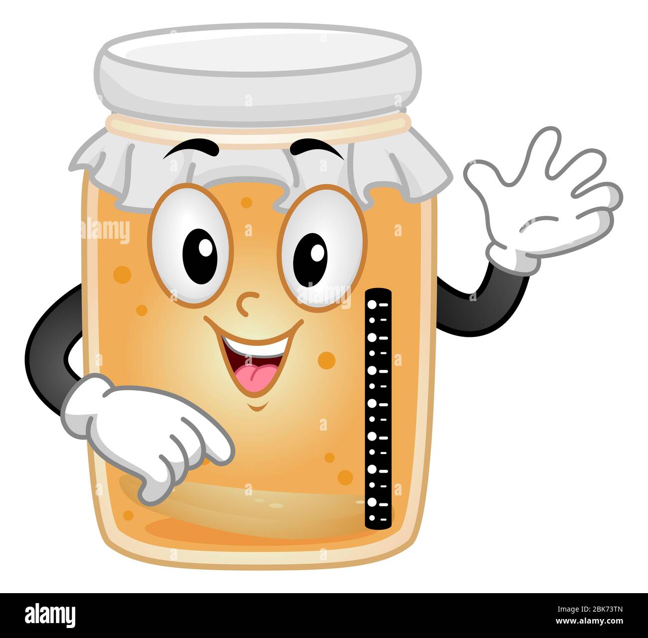 Illustration of a Glass Jar Mascot with Cloth Lid Waving and Brewing ...