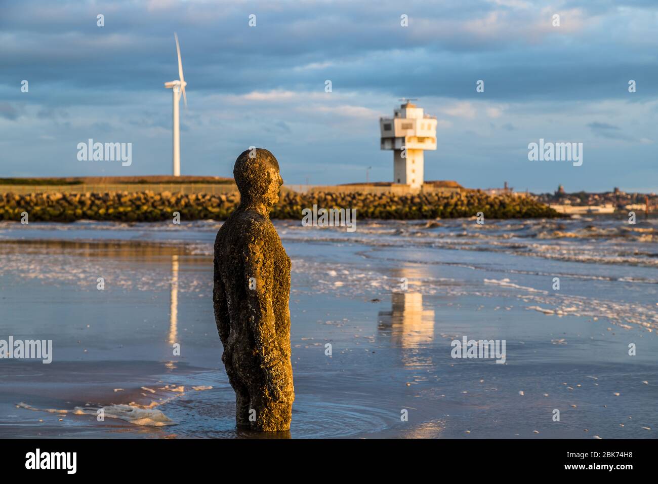 Iron Man seen on the beach at Crosby near Liverpool in May 2020 Stock ...