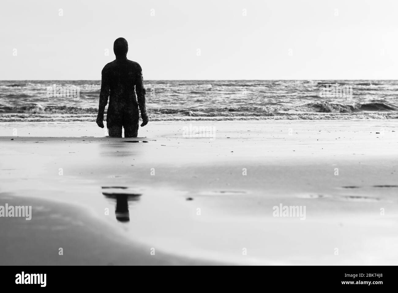 Iron Man seen on the beach at Crosby near Liverpool in May 2020 ...