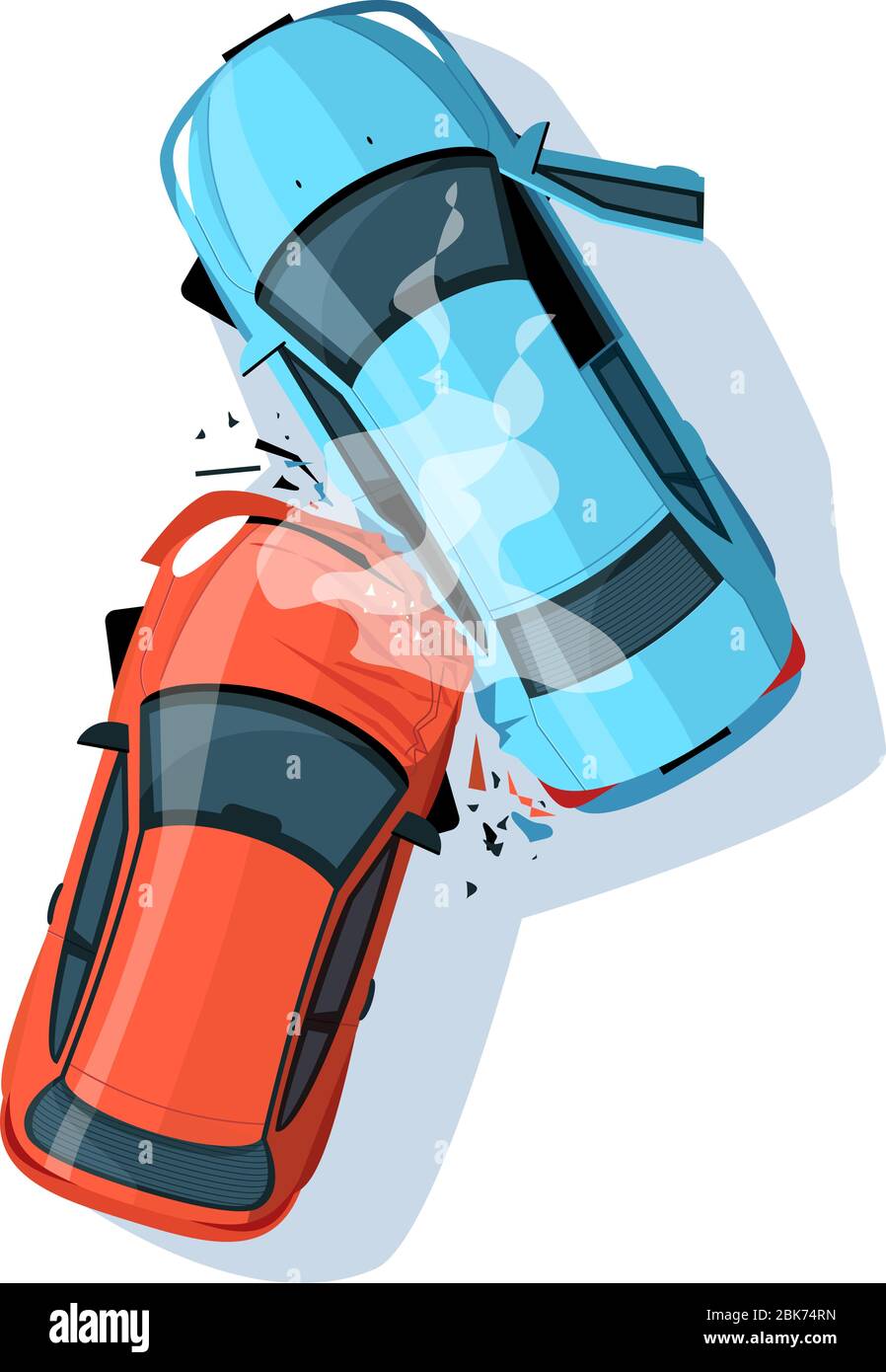 Car crash semi flat RGB color vector illustration Stock Vector Image ...