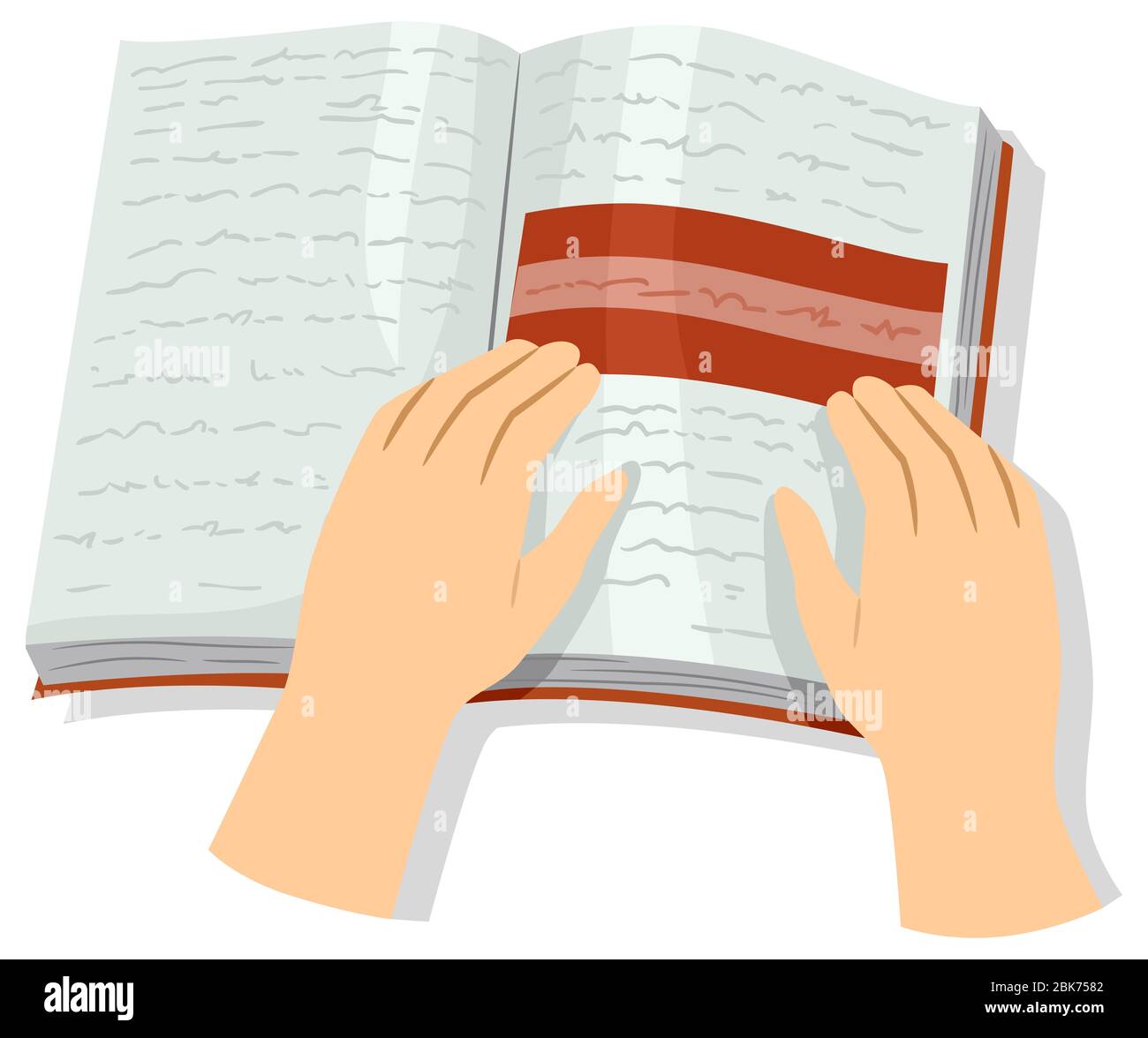 Illustration of Hands Using a Reading Tracker for a Person with ...