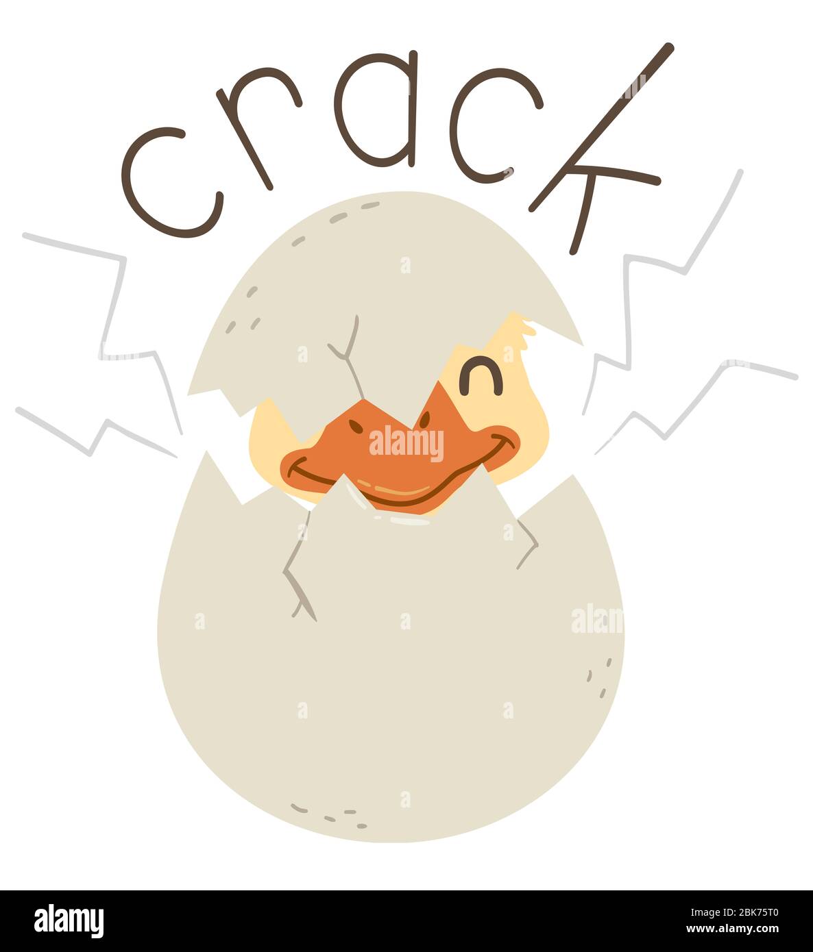 Illustration of a Cracking Duck Egg Making a Cracking Sound Stock Photo ...