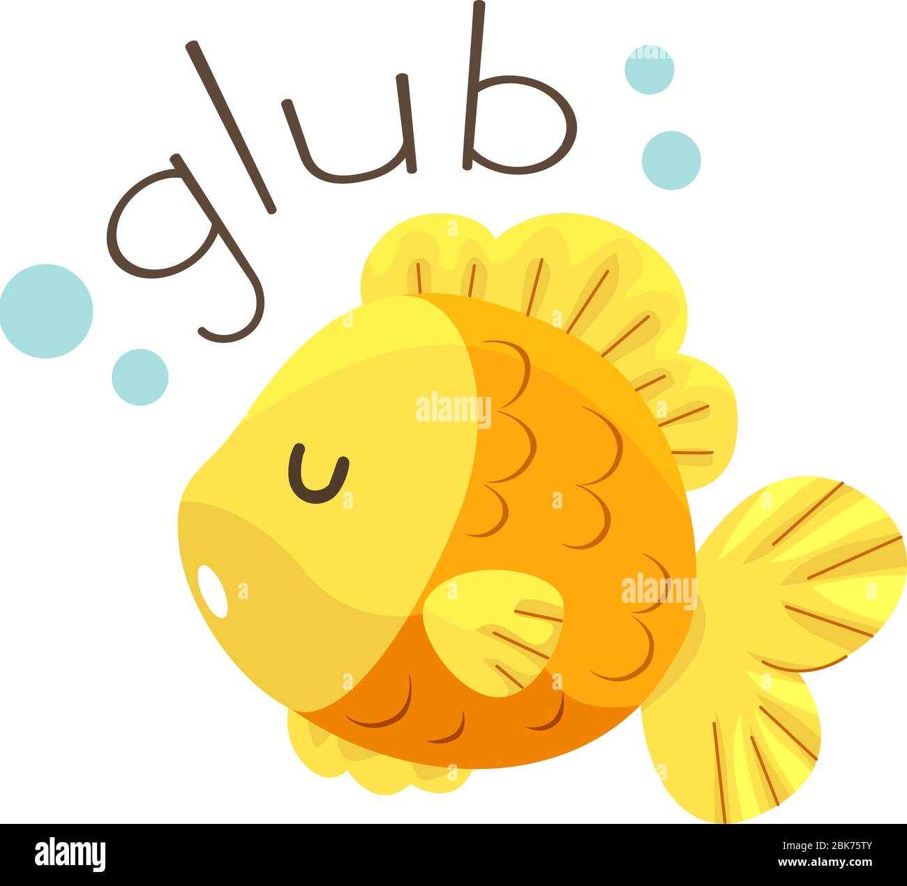 Illustration of a Goldfish Making a Glub Sound Underwater Stock Photo ...