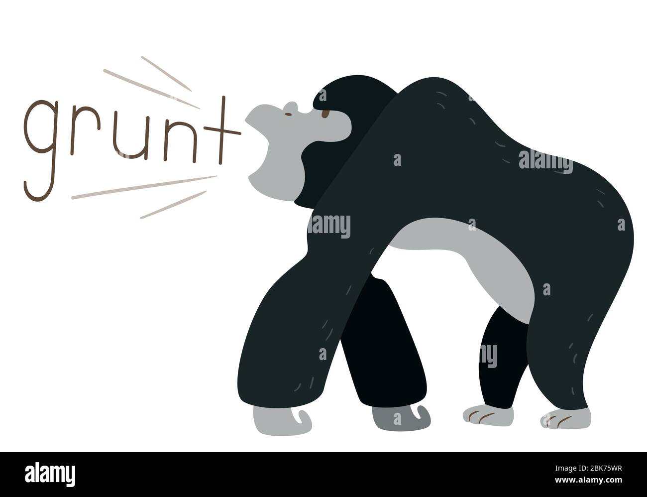 Illustration of a Gorilla Making a Grunting Sound Stock Photo - Alamy