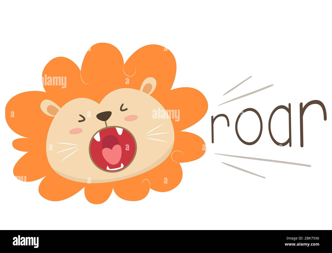 Illustration of a Lion Opening Its Mouth Making a Roar Sound Stock ...