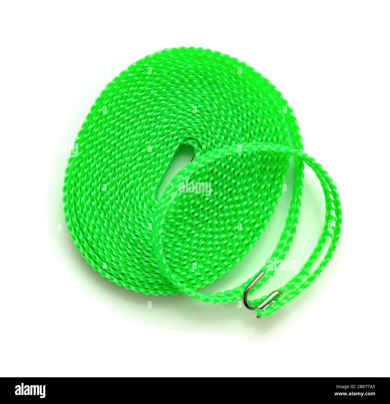 top view green plastic clothesline on white Stock Photo - Alamy