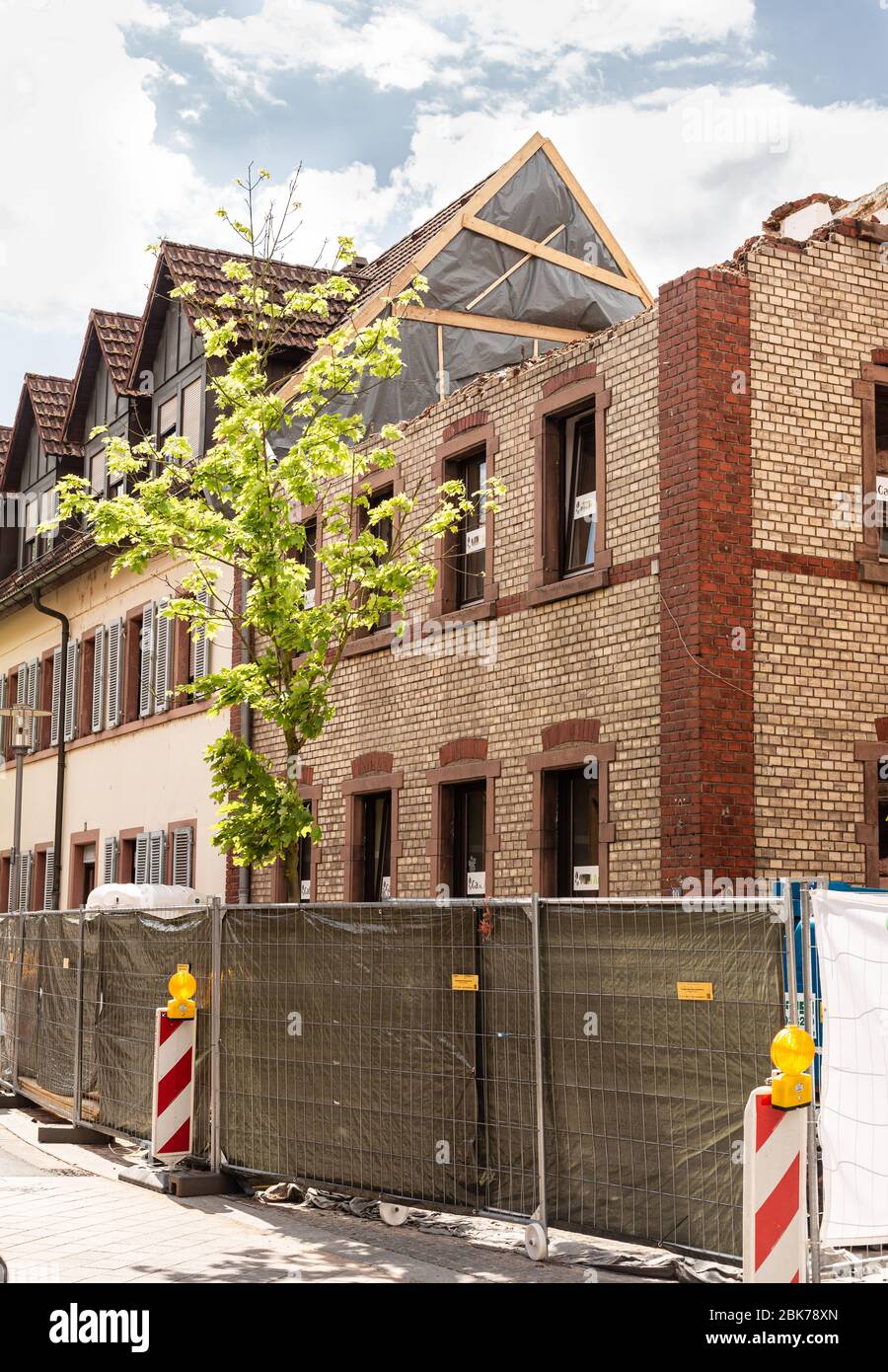 Building demolition. City development. Brick walls Stock Photo - Alamy