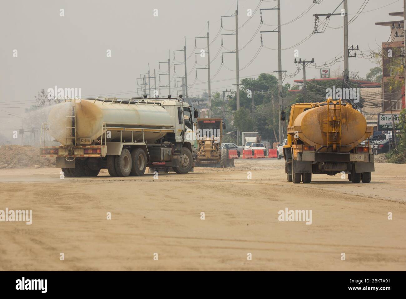 Chiangmai, Thailand - April 5 2020: Water Tank Truck Spary Water in new ...