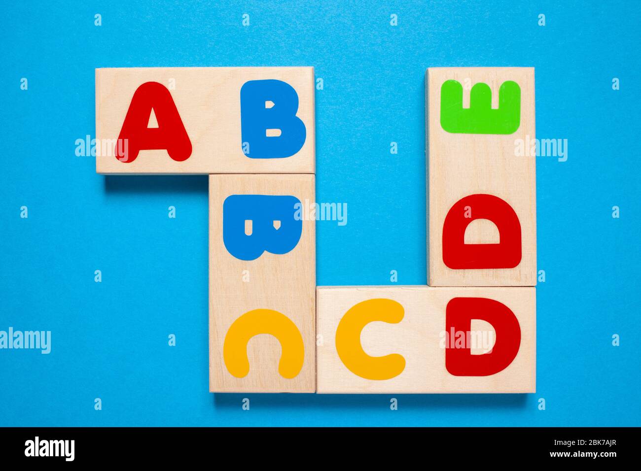 Letter of the alphabet - Wooden letters. Top view Stock Photo - Alamy