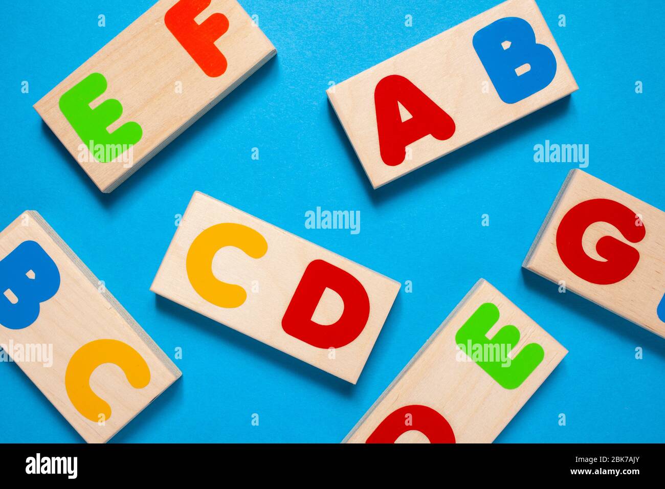 Letter of the alphabet - Wooden letters. Top view Stock Photo - Alamy