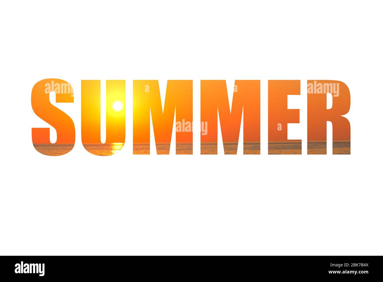 Summer lettering on beach Cut Out Stock Images & Pictures - Alamy