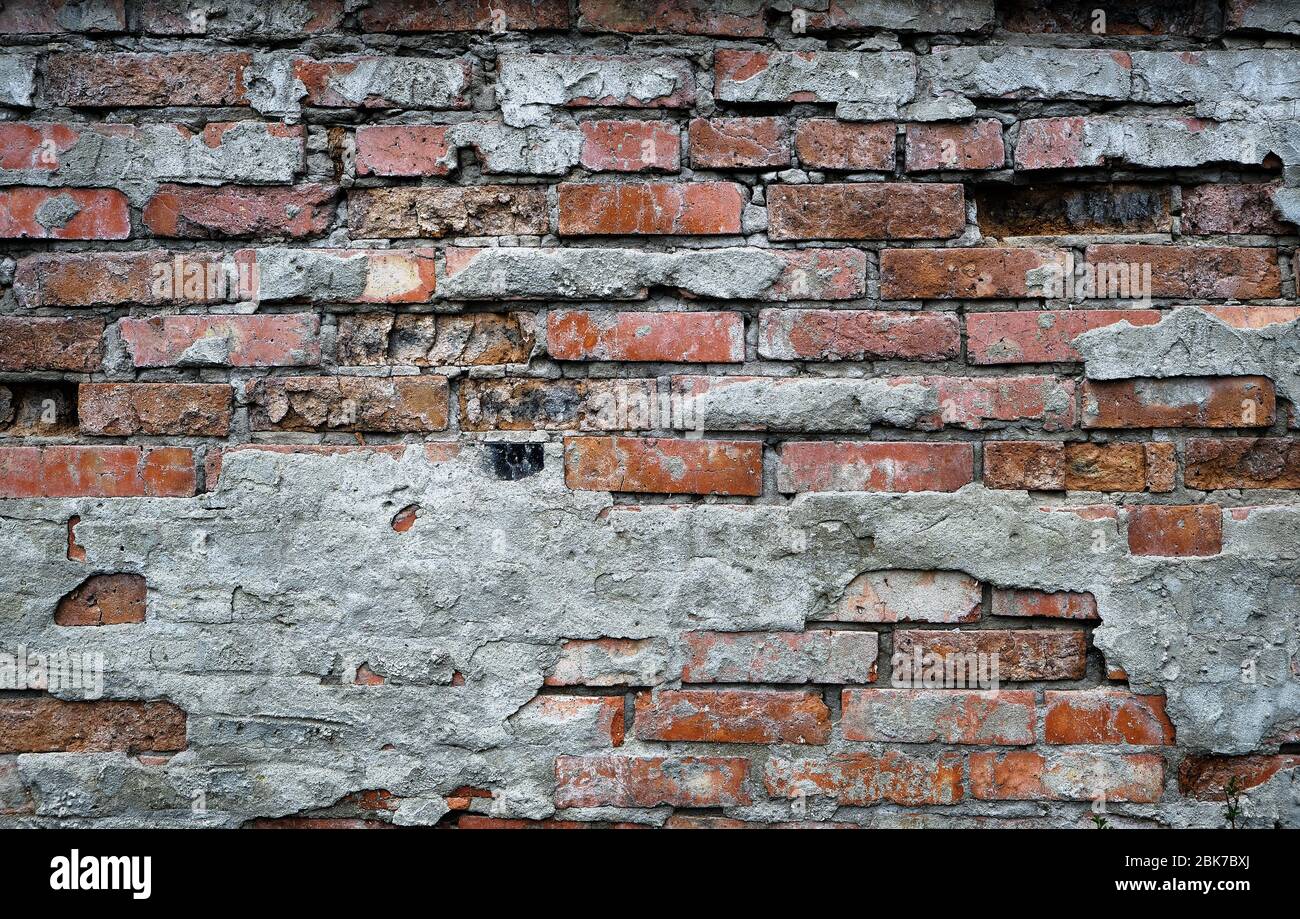 Background the old crumbling brick walls Stock Photo - Alamy