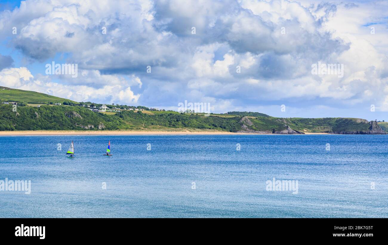 The Bay at Oxwich on the Gower Peninsula, Wales Stock Photo - Alamy