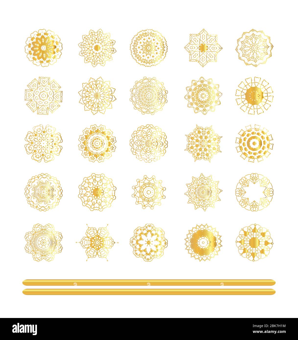 Traditional golden decor on white background. Vector illustration Stock ...