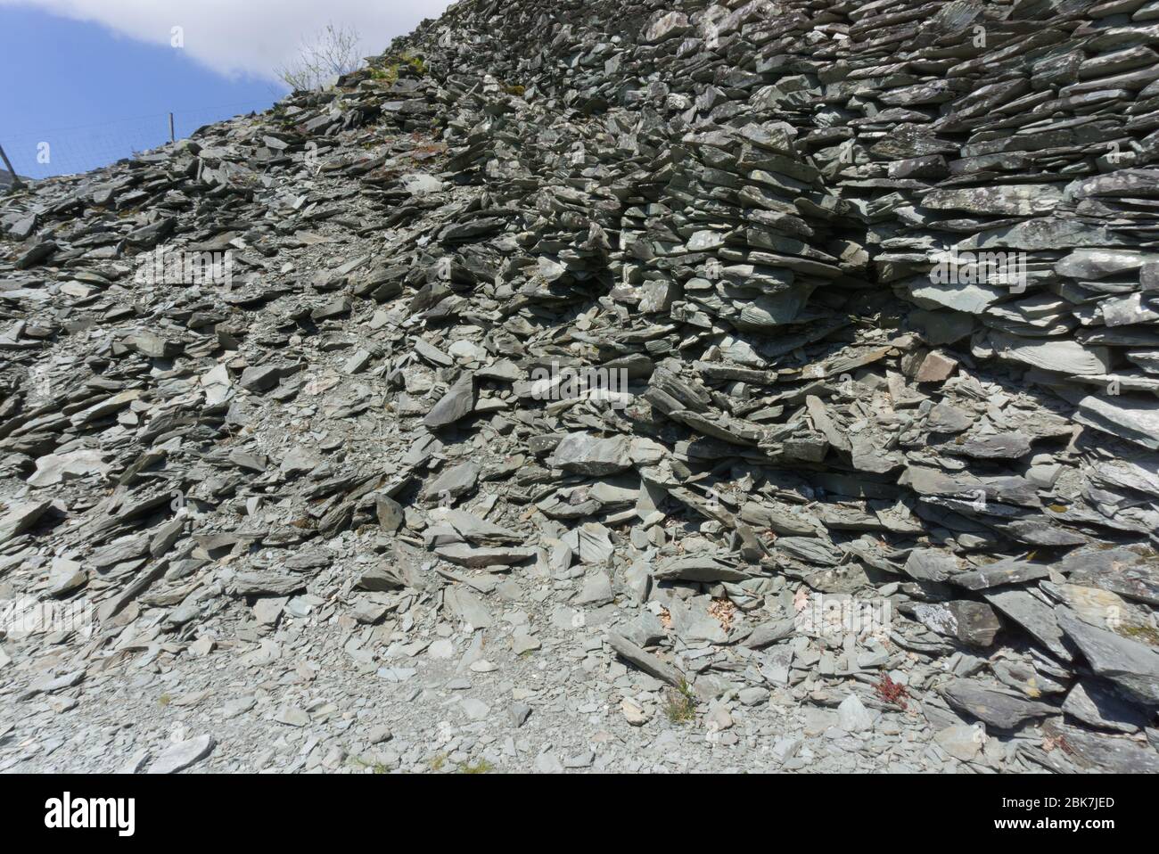Section of English dry stone wall construction formed of square and ...