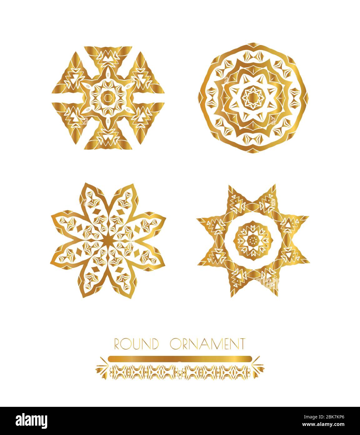 Traditional golden decor on white background. Oriental vector gold ...
