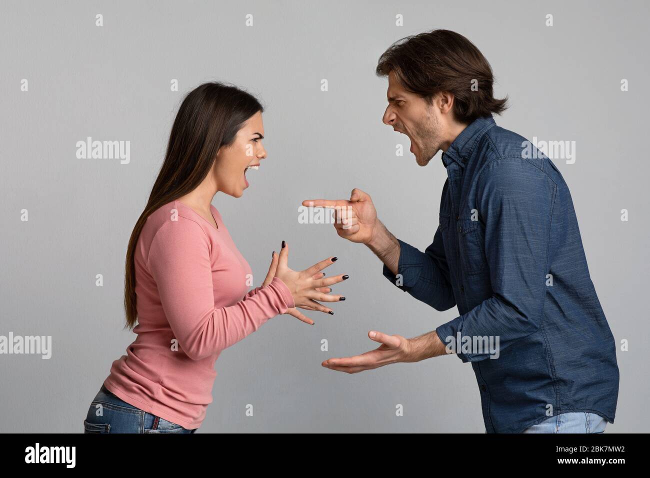 Angry millennial couple complaining hi-res stock photography and images ...