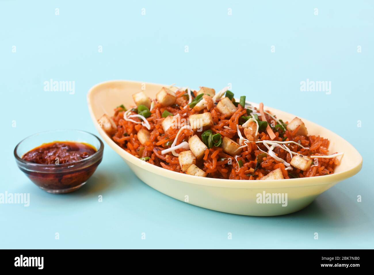 Schezwan paneer fried rice with schezwan sauce,Chinese fried rice with ...