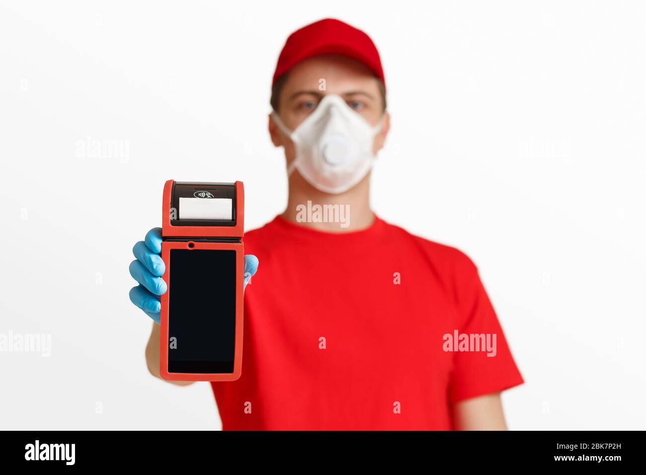 Focus on terminal with blank screen, free space Stock Photo - Alamy