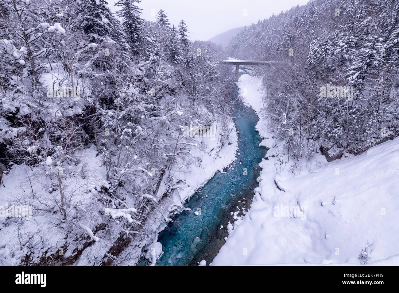 Frozen Shirogane River, Hokkaido, Japan Stock Photo - Alamy