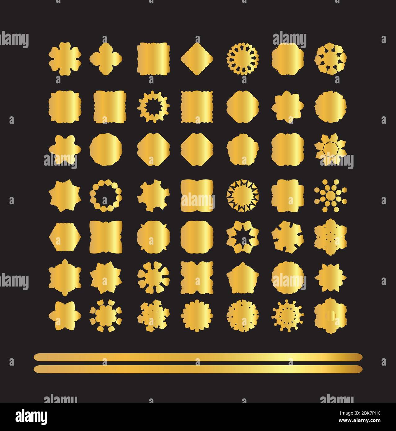 Vintage gold frame set. Oriental vector gold pattern Stock Vector Image ...