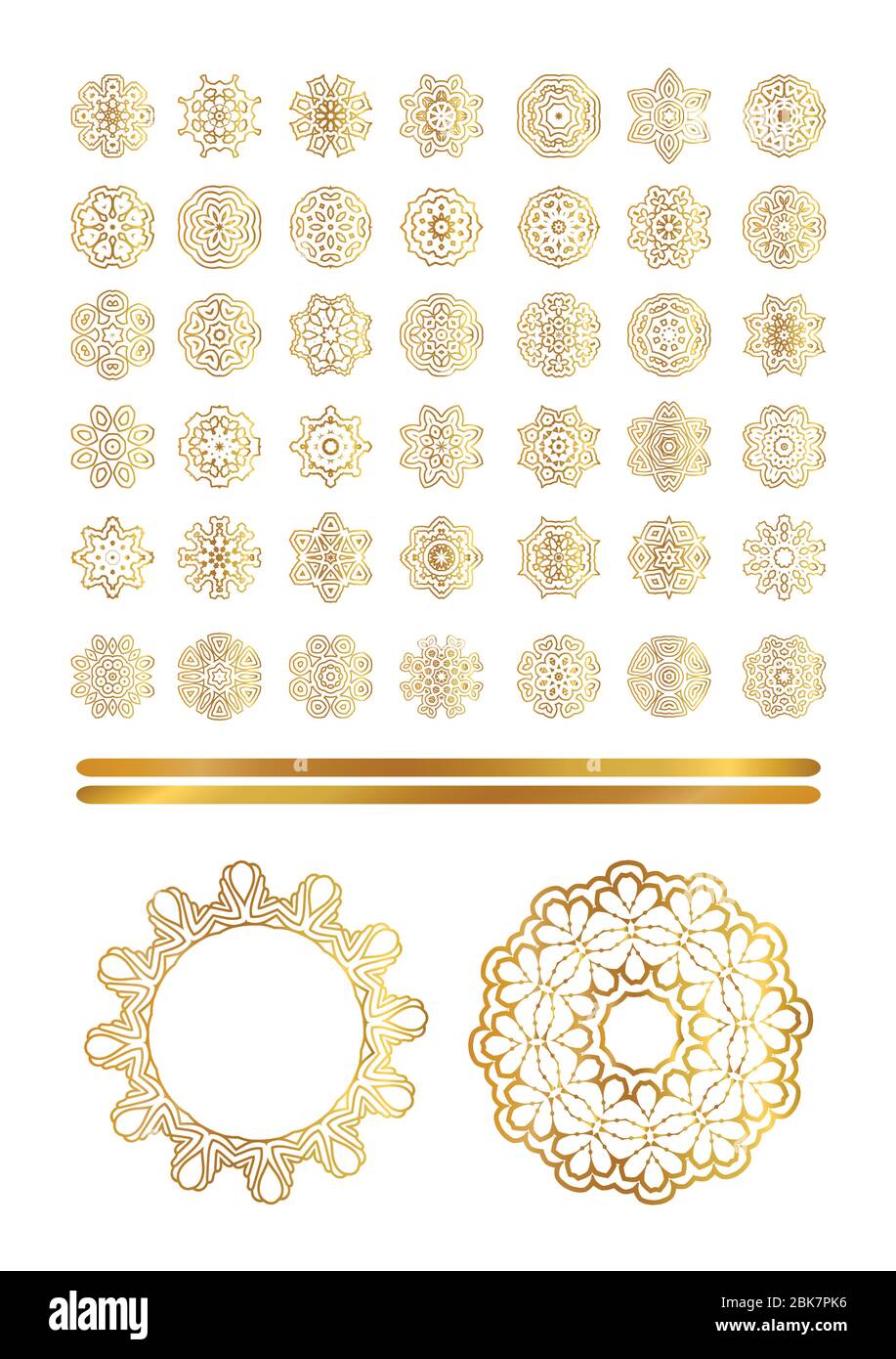 Traditional golden decor on white background. Vector illustration Stock ...