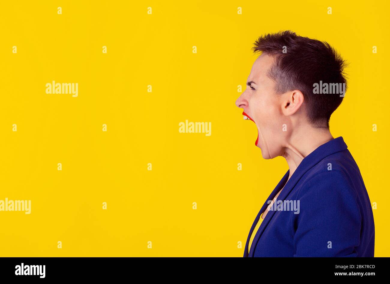 Angry Screaming Side View