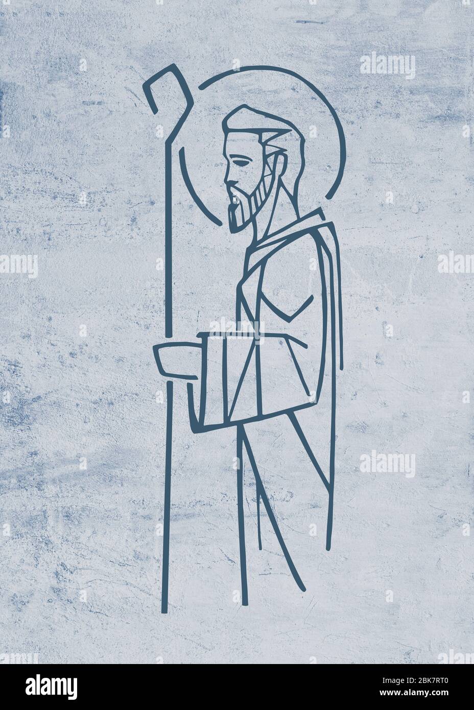 Digital illustration or drawing of Saint Joseph Stock Photo - Alamy