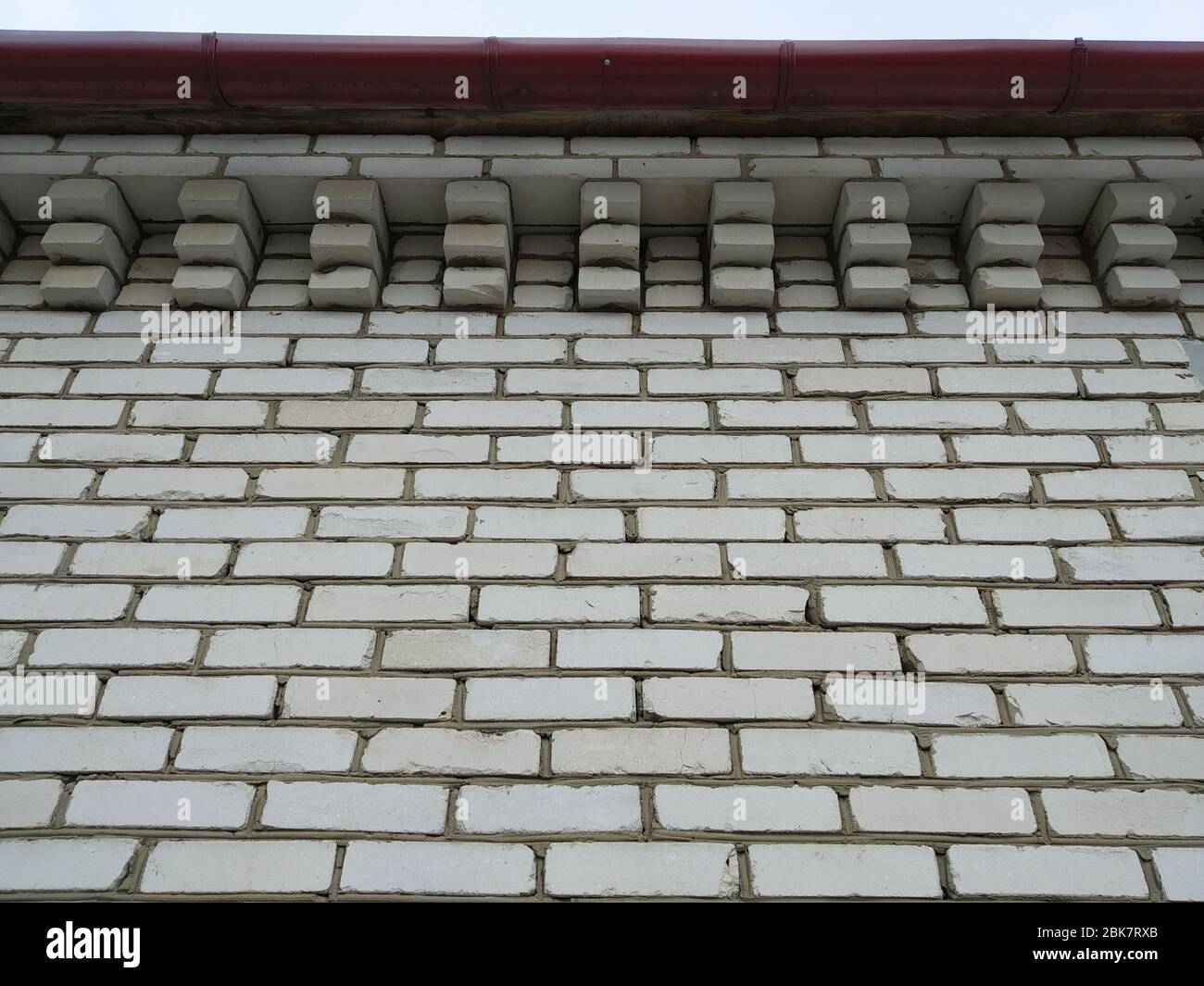 The Wall from white brick close-up. The Laying by even rows.Type from ...