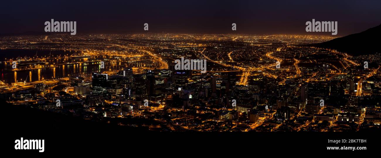 panorama of cape town at night Stock Photo - Alamy
